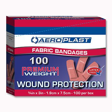 St John New Zealand - Aeroplast Fabric Plasters 7.5cm x 1.9cm (Box 100)